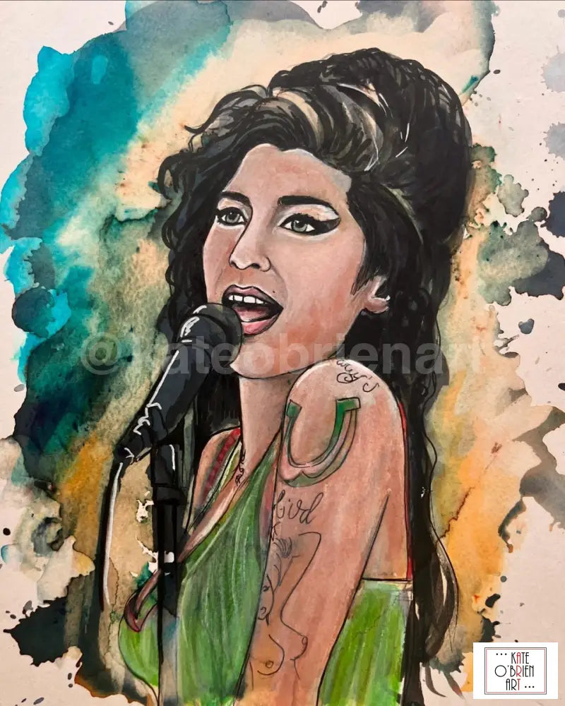 Amy Winehouse Art Print – Kate O'Brien Art