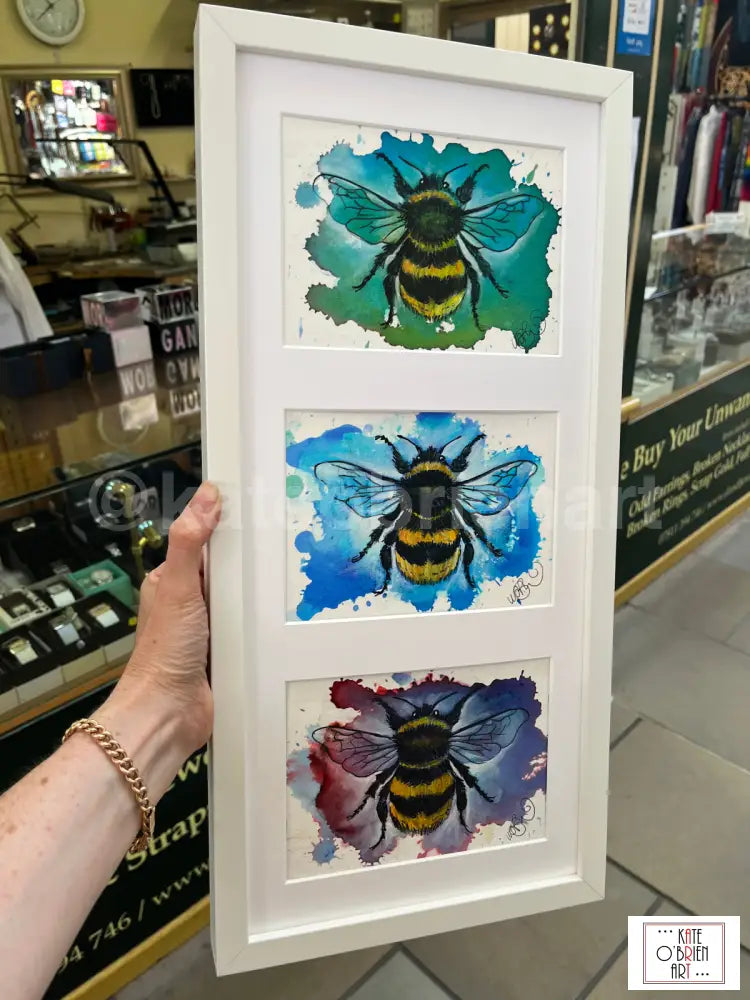 Bumble Bee Triptych – Kate O'Brien Art