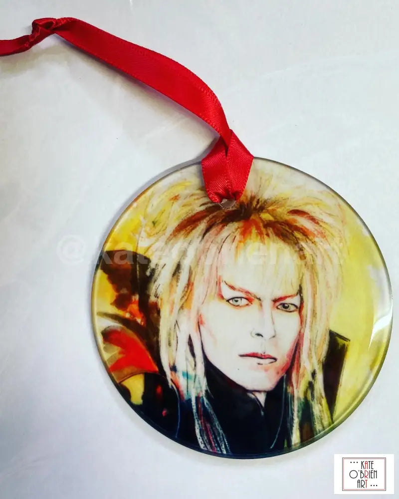 David Bowie Labyrinth glass decoration – Kate O'Brien Art
