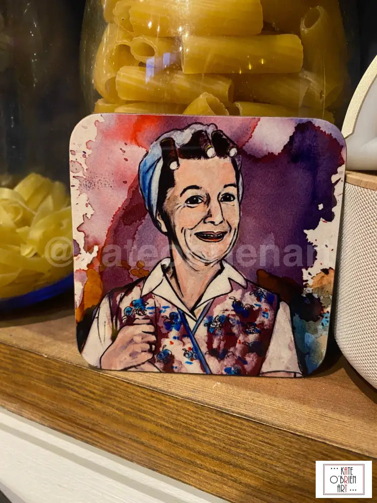 Hilda Ogden Coronation Street coaster – Kate O'Brien Art