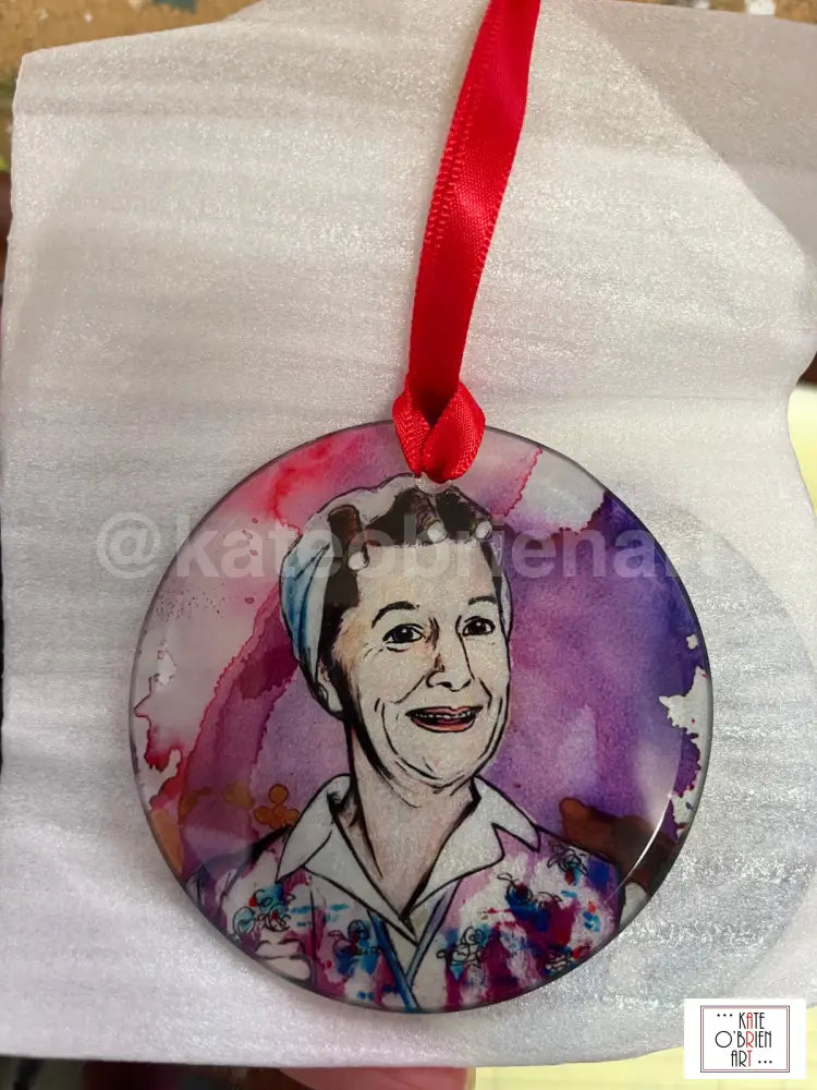 Hilda Ogden glass decoration – Kate O'Brien Art
