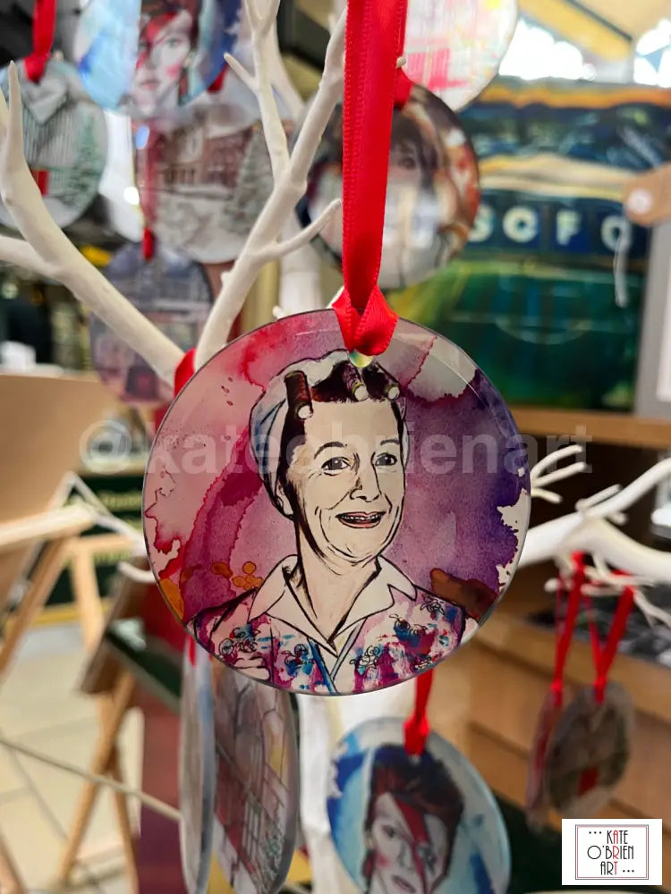 Hilda Ogden glass decoration – Kate O'Brien Art