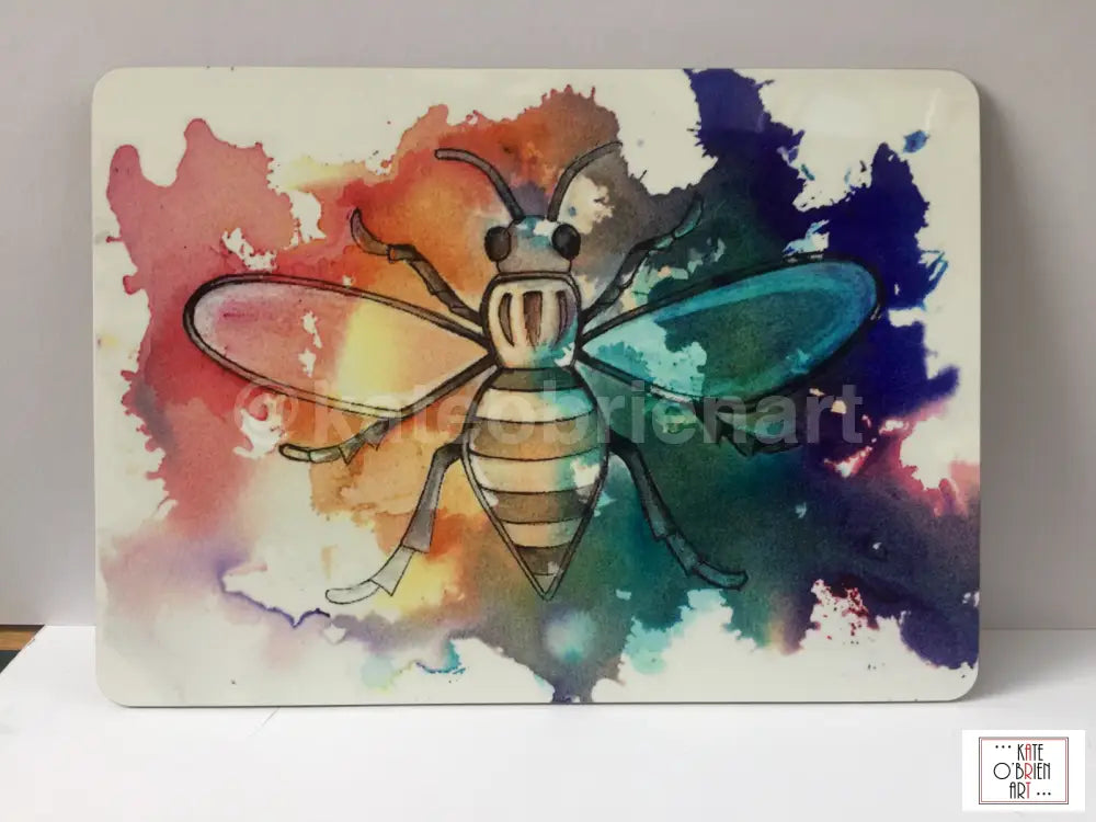 Rainbow Worker Bee large placemat – Kate O'Brien Art