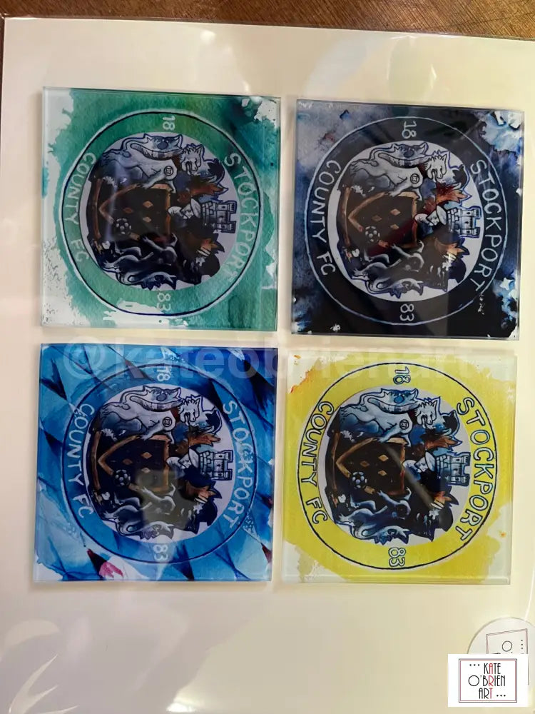 Set of 4 deluxe glass Coasters kit colours 23/24 – Kate O'Brien Art