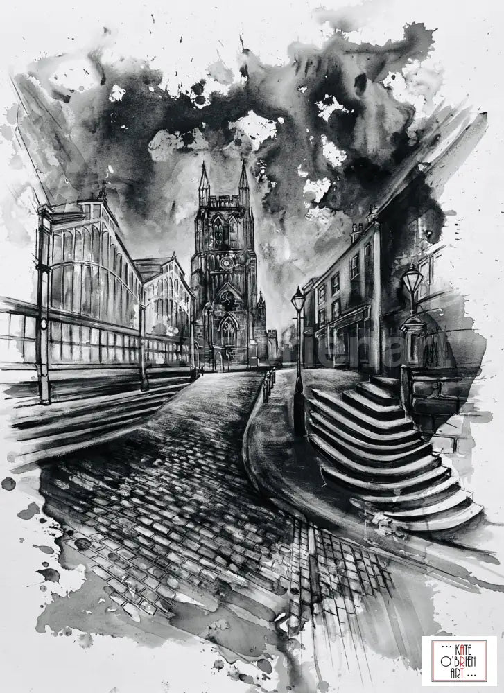 Stockport Market Place Art Print – Kate O'Brien Art